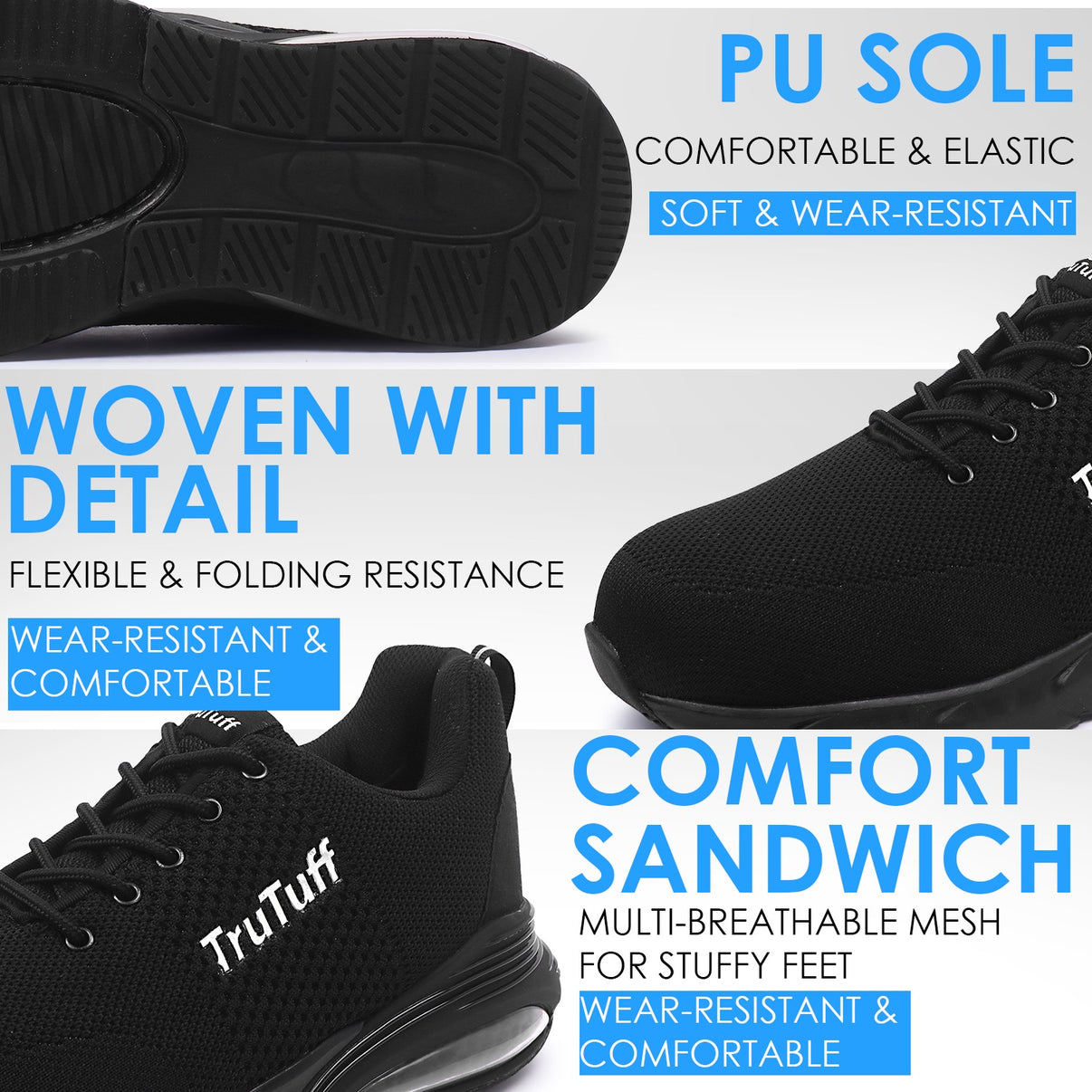 TruTuff Marco Safety Shoes | SteelToe Industrial & Construction Shoe ...